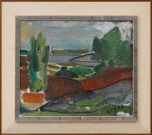 KLAS PERSSON. "Kuballe I Tjörn", olja på duk, mongoramsignerad KPS samt ...