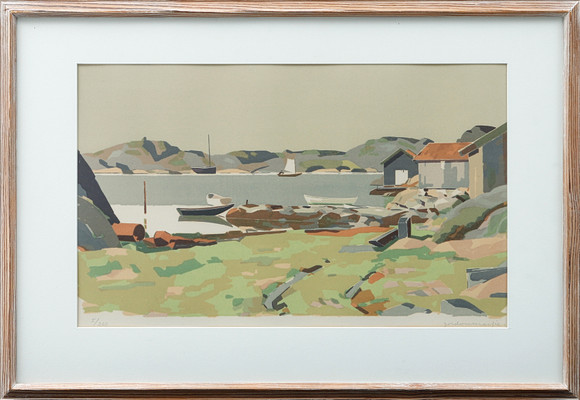 GORDON MACFIE. Kustbild, färglitografi, signerad och numrerad 5/260 ...