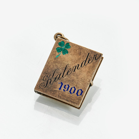 FIRMA KARL ANDERSON, miniature calendar, silver, Stockholm 1899, four ...