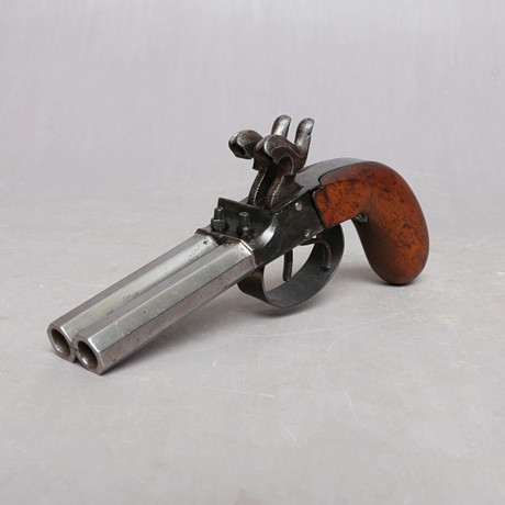 BLOCK PISTOL, double barrel, 1800s. Weapons & Militaria - Guns & Rifles ...