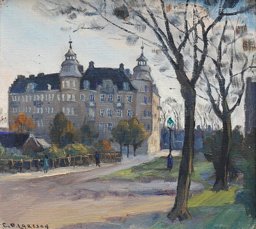CARL OSCAR LARSSON. MALMÖMOTIV, CORNER HÖRBYGATAN/YSTADGATAN, ÖSTRA ...