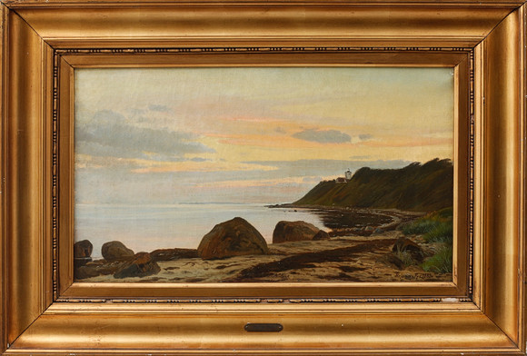 HARALD FOSS. "Refsnaes fyr", olja på duk, signerad och daterad 1883 ...