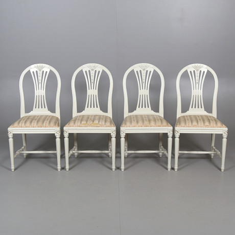 STOLAR, 4 st, "Axet", Gustaviansk stil. 1900-tal. Möbler - Fåtöljer ...