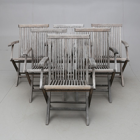 PUUTARHATUOLIT, 6 kpl, tiikki, 2000-luku. Huonekalut ...