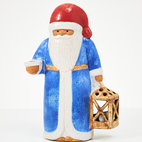 LISA LARSON. figurine, Santa with lantern, numbered 64/100, dated -97 ...