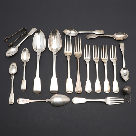 VARIOUS 19TH CENTURY SILVER FLATWARE. Silver & Metals - Silver - Auctionet