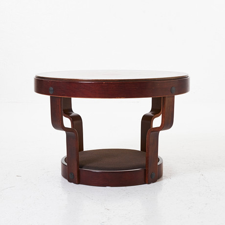 ODDMUND WHAT. Coffee table, labeled Vad Traevarefabrikk, 1970s, top of ...