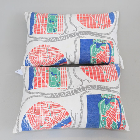 JOSEF FRANK. kuddar, 1 par, tyg, "Manhattan", designat åt Firma Svenskt ...