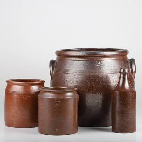 KRUS, 4 stycken, stengods, Höganäs , Wallåkra och Ystad. Keramik ...