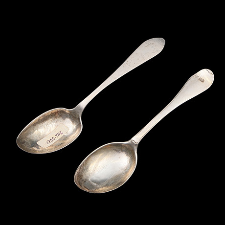 SPOONS 2 pcs, silver, antique, D2 and 18th century. Silver & Metals ...
