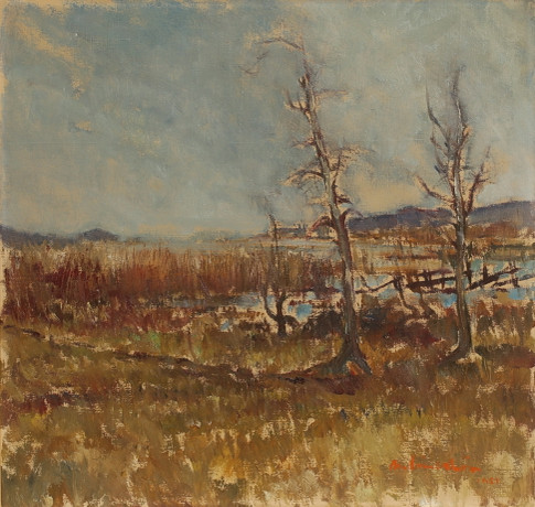 MARTIN LINDSTRÖM. Oil on Board, "Motif from Kindabygden", signed. Art ...