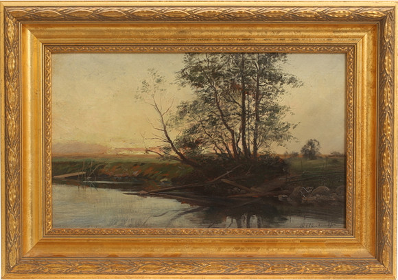ERIK ABRAHAMSSON. Oil on Board, "When it gets dark", signed. Art ...