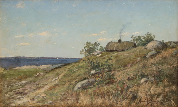 KONRAD SIMONSSON. Öljy kankaalle, "Kesämaisema Östergötlannissa ...