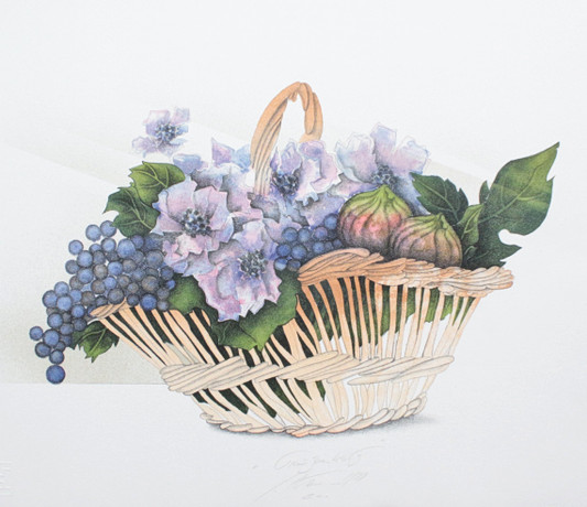 SUSANNE HARTMANN. 'Flower Basket', 1999, lithograph, EA, signed. Art ...