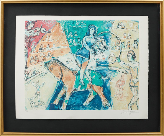 MARC CHAGALL. After. Circus, color lithograph, signed in the print ...
