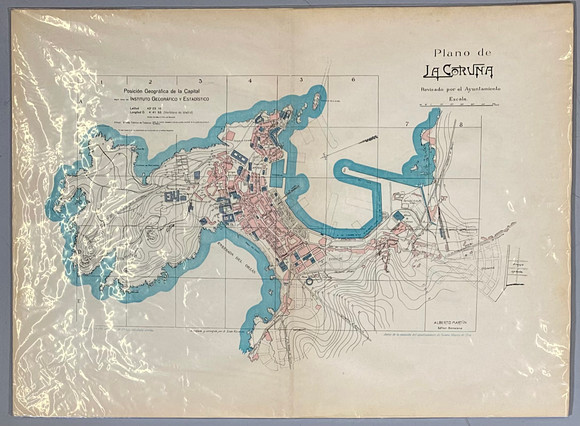 MAP OF LA CORUÑA. CHOROGRAPHIC LETTER ON PAPER. FIRST THIRD XX CENTURY ...