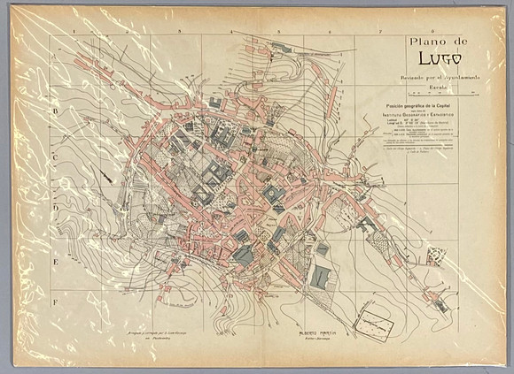 MAP OF LUGO. CHOROGRAPHIC LETTER ON PAPER. FIRST THIRD XX CENTURY ...