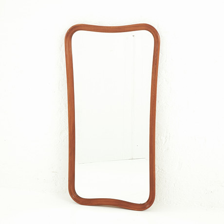 MIRROR. Profile ground glass with stained beech frame, Swedish modern ...