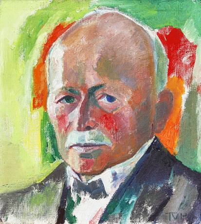 TORA VEGA HOLMSTRÖM (Åkarp 1880-1967 Lund). Portrait of Professor Hans Larsson, Lund, monogram ...