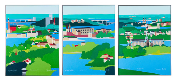 FRANCO COSTA. Triptyk, "Stockholm!", färgserigrafi, signerade och ...