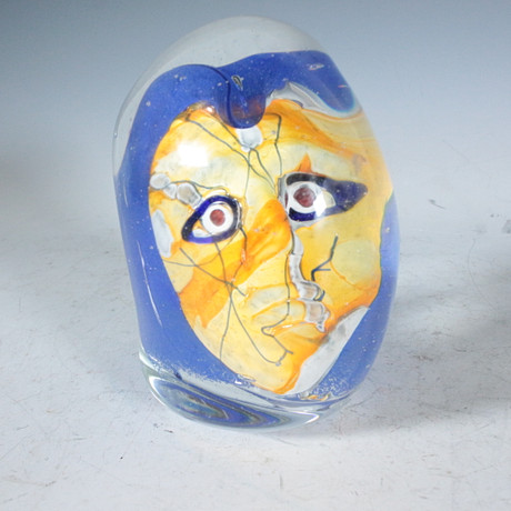 Unknown Artist, Glass Sculpture, Abstract Face. Glass - Art glass ...