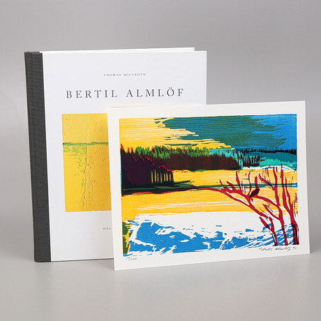 BERTIL ALMLÖF. Bok med färglitografi, signerad och numrerad 39/100 ...