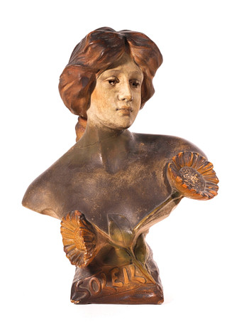MODERNIST BUST. "SOLEIL" PATINATED STUCCO. CIRCA 1900. Art - Sculptures ...