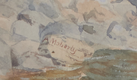 ALFRED MOBERLEY (1855-1905): ''Bridge at Killiecrankie'', akvarell ...