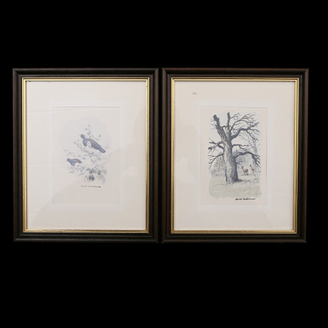 REPRODUCTION PRINT 2 pcs, after Arvid Andersson, 1900s. Art - Engravings & Prints - Auctionet