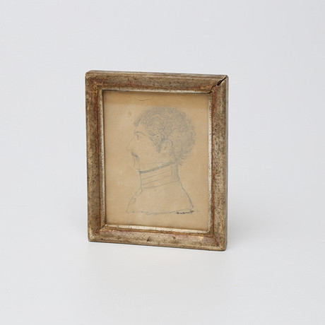 OKÄND KONSTNÄR, tecknat miniatyrporträtt, daterad 1824. Konst ...