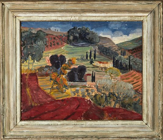 OLLE HAGDAHL. Sydeuropeisk landskapsmotiv, olja på duk, signerad Olle ...