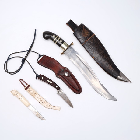 KNIFE, Kukri, Central Asia / Nepal, KNIFE, Sami type in full horn ...
