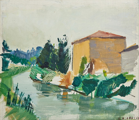 BRITA AF KLERCKER (Lund 1906-2001 Lund). Southern street, signed oil on ...