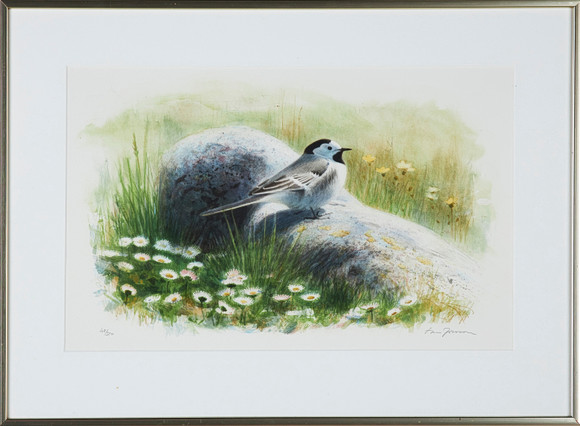 LARS JONSSON. Sädesärla, lithography, signed and numbered 48/310. Art ...