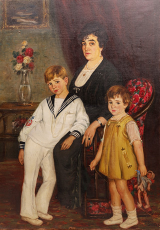 DANIEL SABATER. FAMILY PORTRAIT, OIL ON CANVAS. Art - Paintings - Auctionet