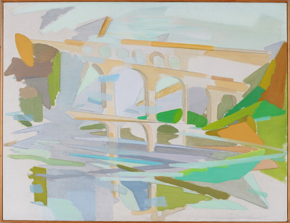 ERIK JENSEN. Oil on canvas, viaducts, unsigned, second half of the 20th ...
