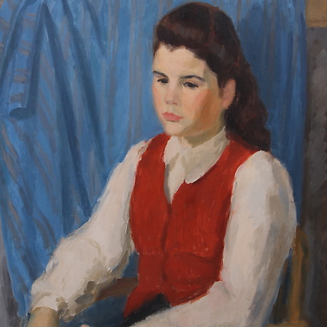 LENNART GRAM. Oil on canvas, portrait, signed. Art - Paintings - Auctionet