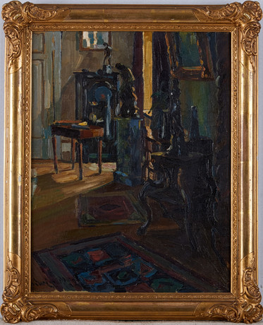HERBERT LUDWIG (1901-1976). Interior, oil on canvas, signed and dated H ...