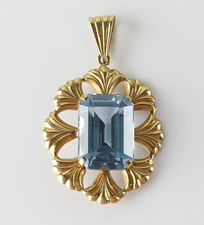 WILHELM HARBECK. colgante, espinela facetada, oro 18K, Estocolmo, 1954. Joyería y gemas ...