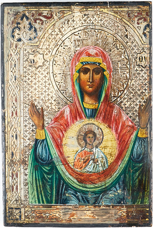 ICON. The Mother of God of the Sign - Orant - Theotokos Platytera ...
