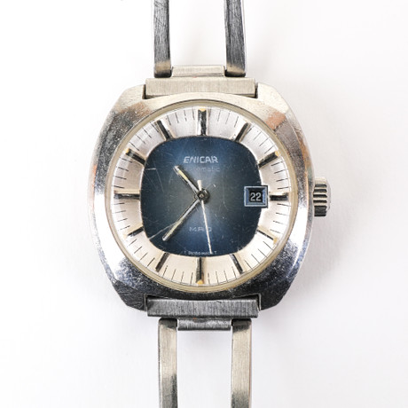 BRACELET WATCH, Enicar,"Mro", steel, date. Clocks & Watches ...