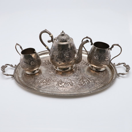 EN VIT METALL INDISK TE SERVICE. Silver & Metall - Övriga metallföremål ...