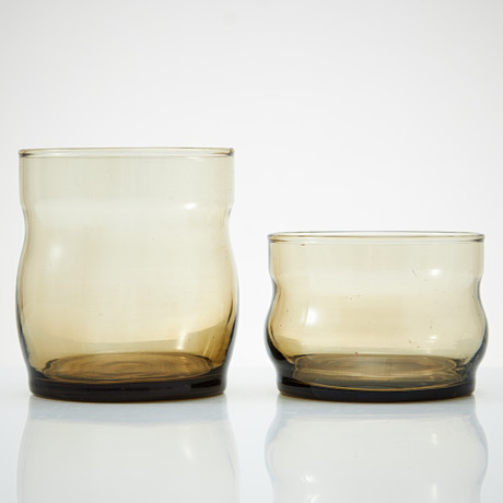 SPICE JARS, 21 pcs, bell-shaped, smoke-coloured glass pulp. Glass ...