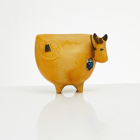 LISA LARSON. The figurine, cow, partially glazed stoneware, from the ...