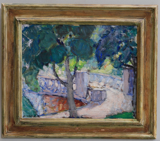 LOUISE HOLMER. Oil on canvas, "Bridge on Djurgården", signed and dated ...