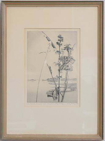 STIG ÅSBERG. Etching, Insects on straw, signed and dated 1952. Art ...