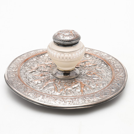 AN ELKINGTON & Co ELECTROTYPE INKSTAND. Silver & Metals - Silver plated ...