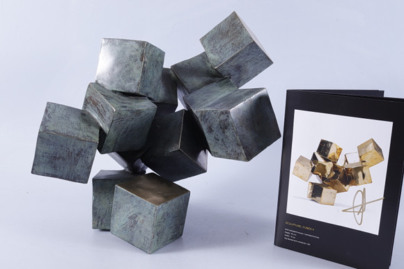 ANDREAS WARGENBRANT. Sculpture, "The Cubes", green patinated bronze. Art - Sculptures & Bronzes ...
