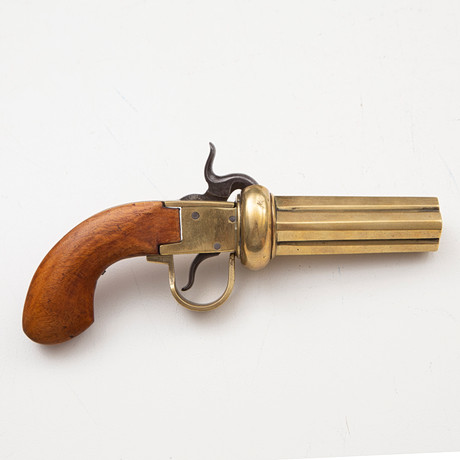 PISTOL, with 4 barrels, marked J. ENGh, made by Johan Engholm in ...