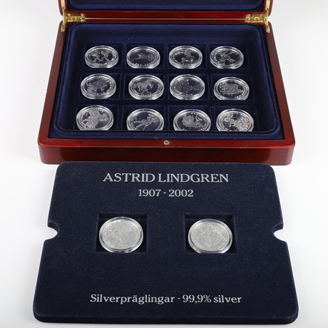 MYNTSAMLING, Astrid Lindgren 1907-2002, silver. Mynt, Medaljer ...